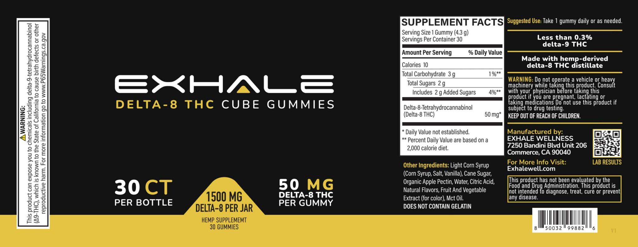 Buy Delta-8 THC Gummy Cubes: 50-100Mg Edibles - Exhale Wellness