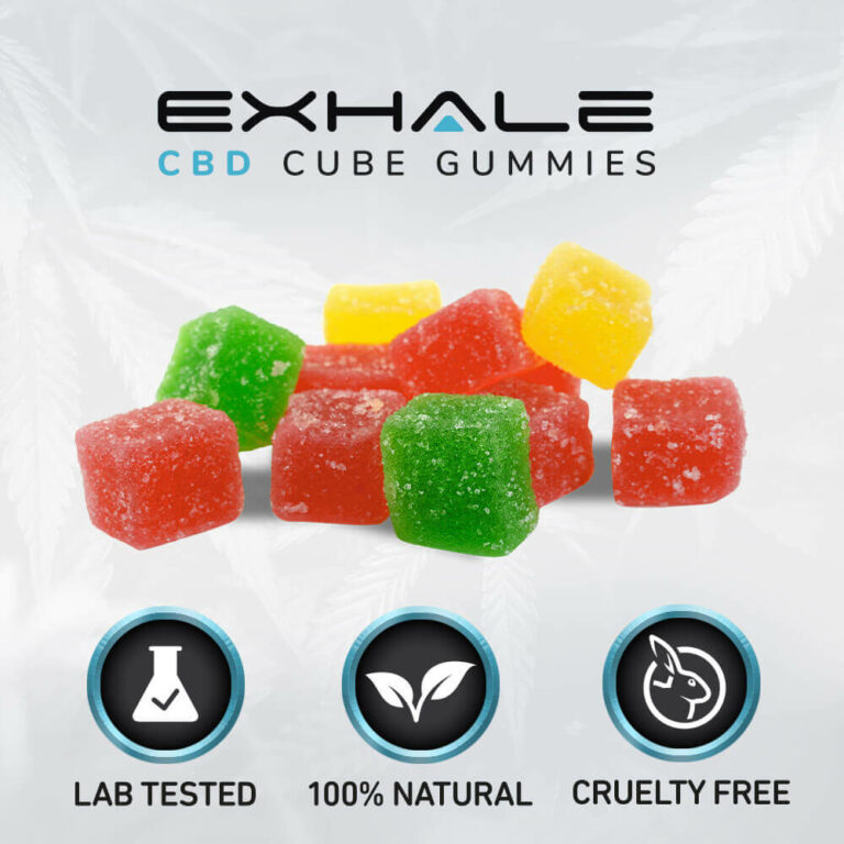 100% Vegan CBD Gummy Cubes Online - Exhale Wellness