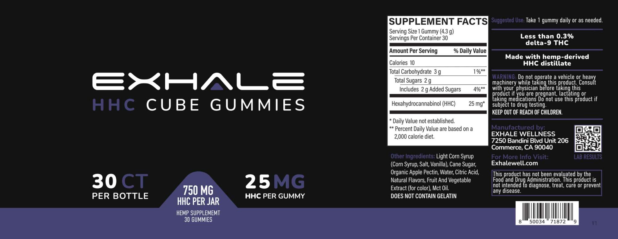 Buy HHC Gummy Cubes - Exhale Wellness