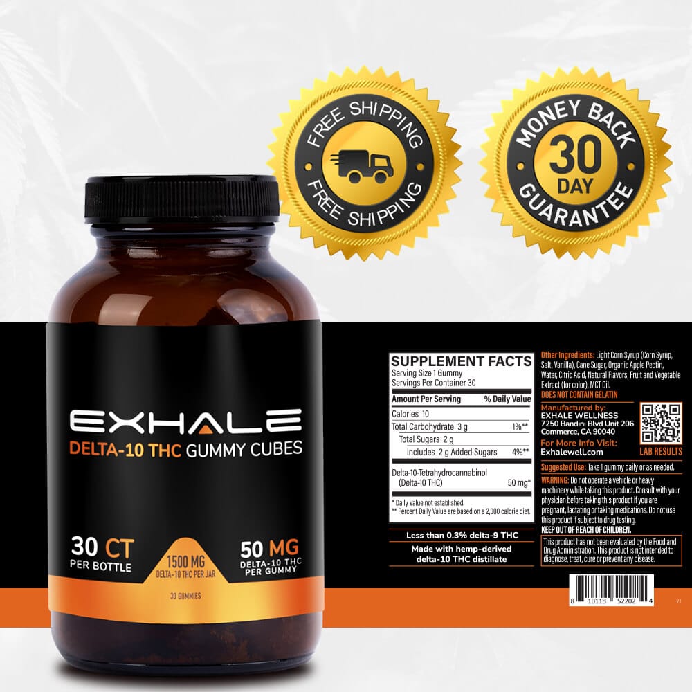 Buy Delta 10 Gummy Cubes Online - Exhale Wellness