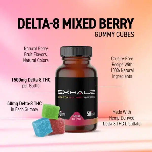 1500mg Delta 8 Gummies | Mixed Berry Gummies - Exhale
