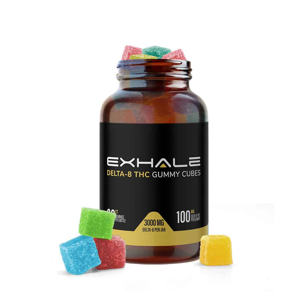 100mg Delta-8 gummies: Highly Potent 3000mg Bottle - Exhale Wellness