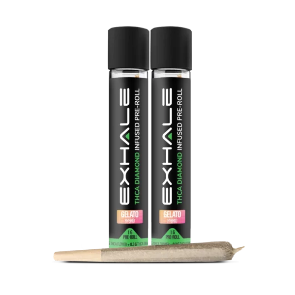 THCA Diamond Infused Pre Roll Hybrid Gelato Strain - Exhale Wellness